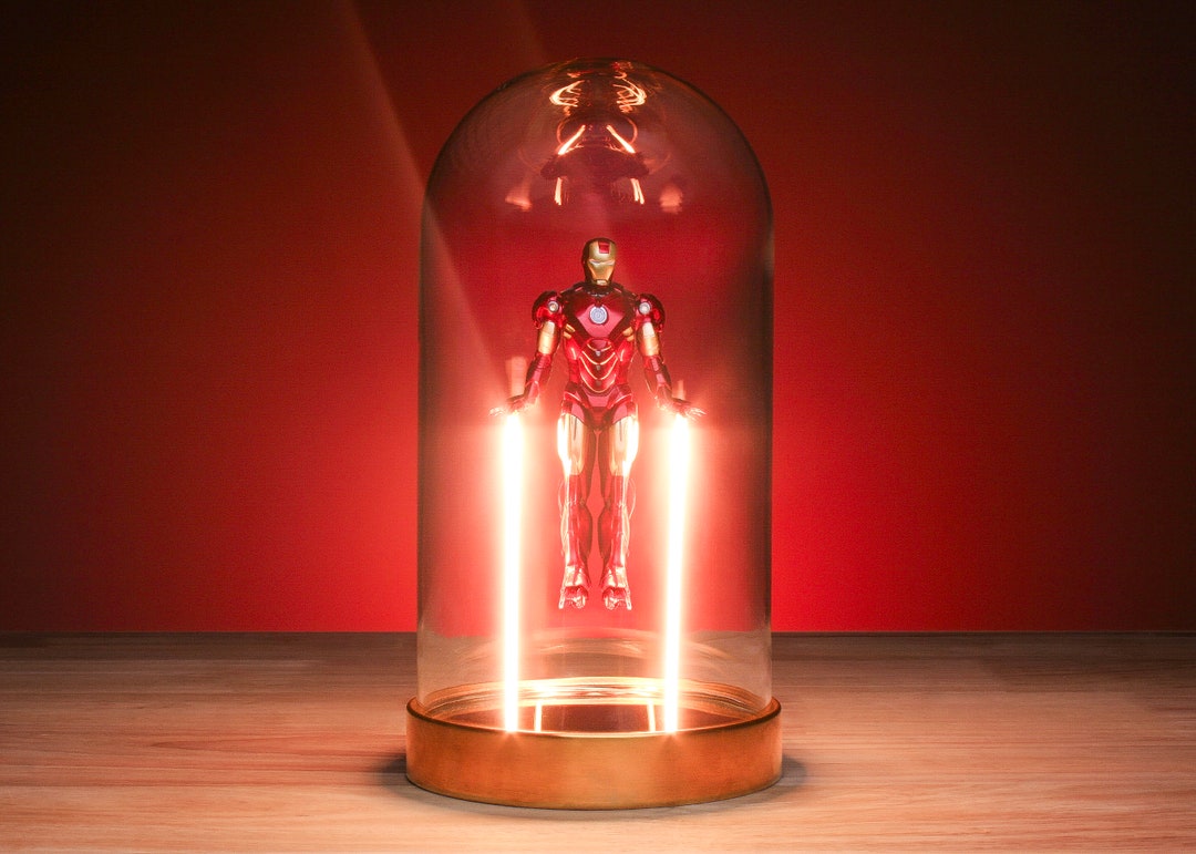 Marvel Iron Man Fly Led Figure Glass Dome - Etsy