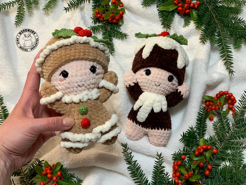 FIGGY & JOLLY Christmas Pudding and Gingerbread Dolls - Etsy