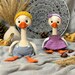 MR and MRS GOOSE Crochet White Goose in Dress and Pants Cute - Etsy