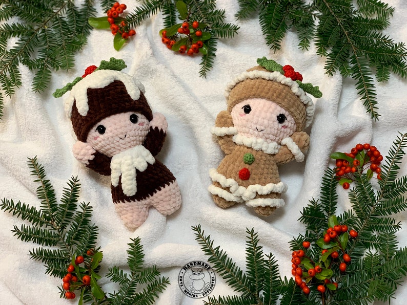 FIGGY & JOLLY Christmas Pudding and Gingerbread Dolls - Etsy
