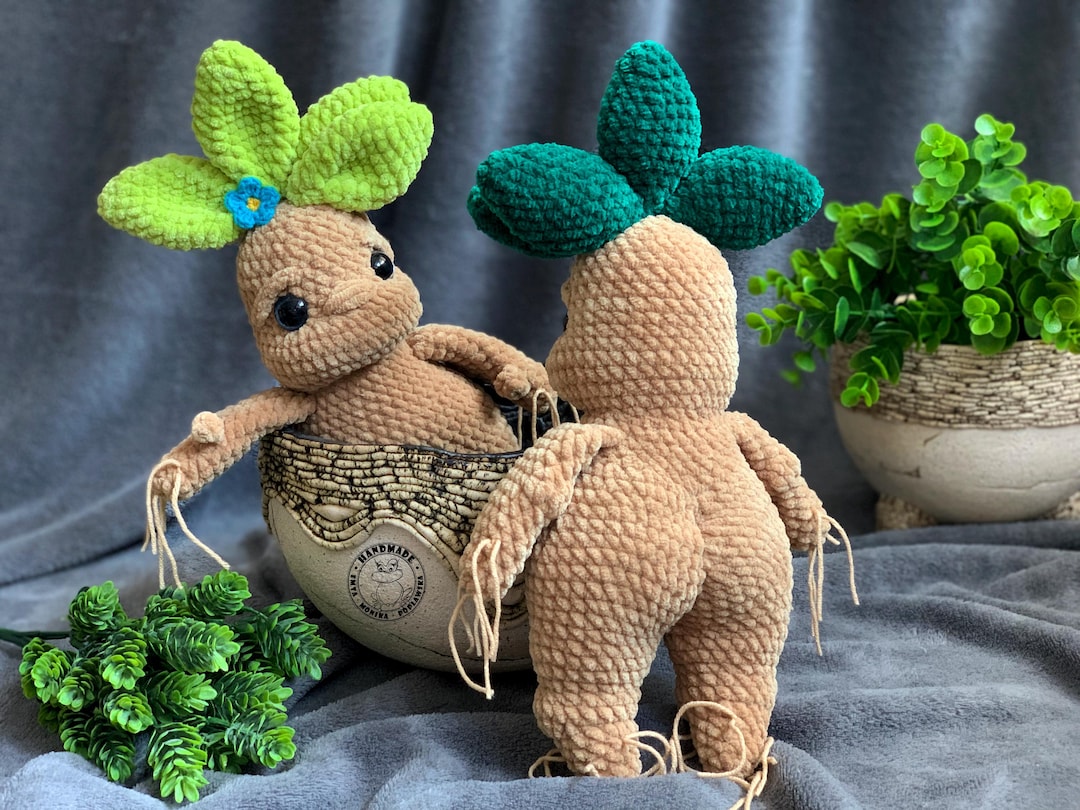 PLUSH MANDRAKE Cute Mandragora Mythical Creature Doll Mandrake Plant ...