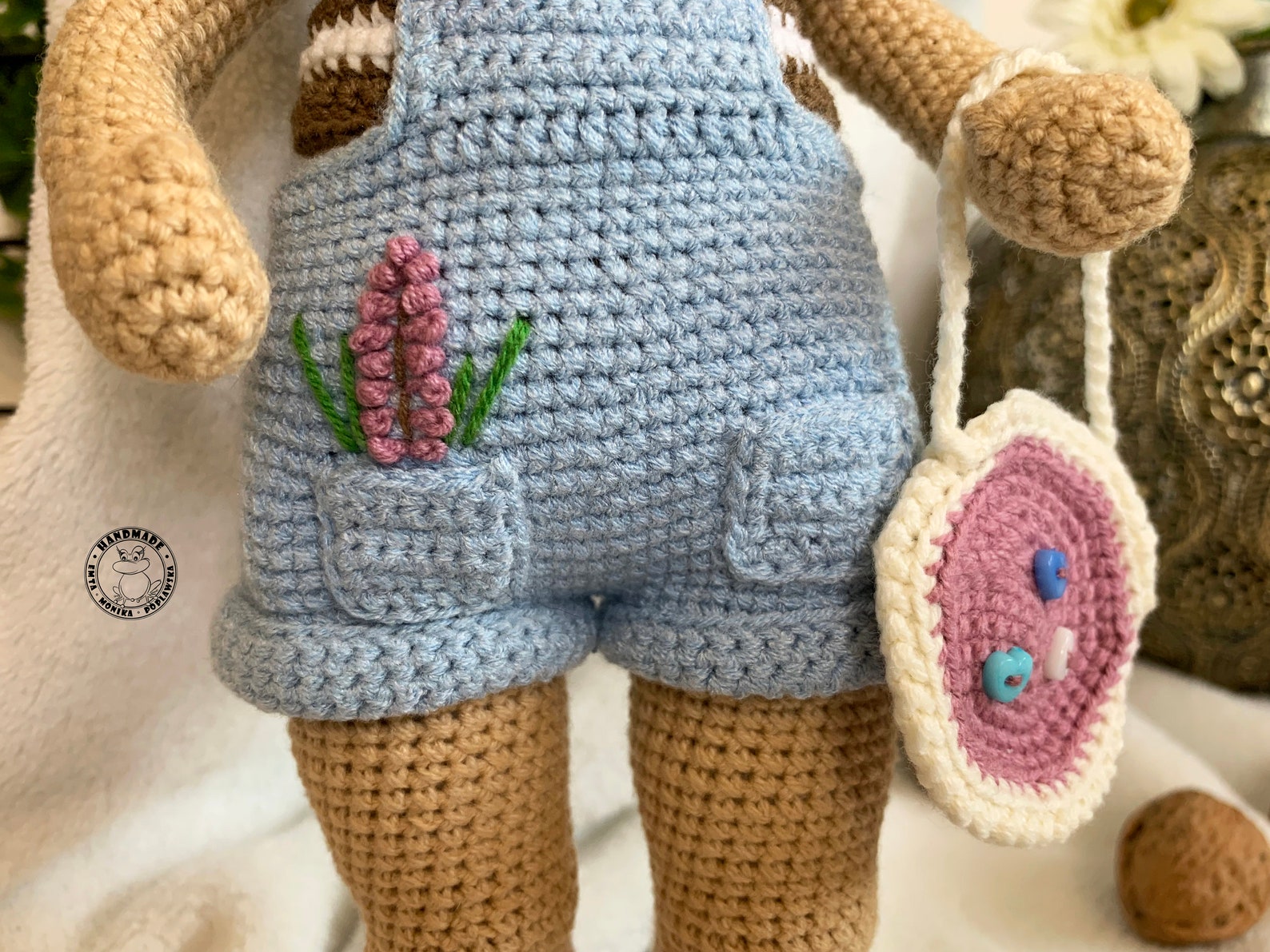 Crochet Handmade Doll: DILARA With Bunny & Bag, Baby Gift - Etsy