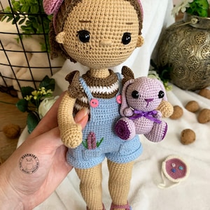 Crochet Handmade Doll: DILARA With Bunny & Bag, Baby Gift - Etsy