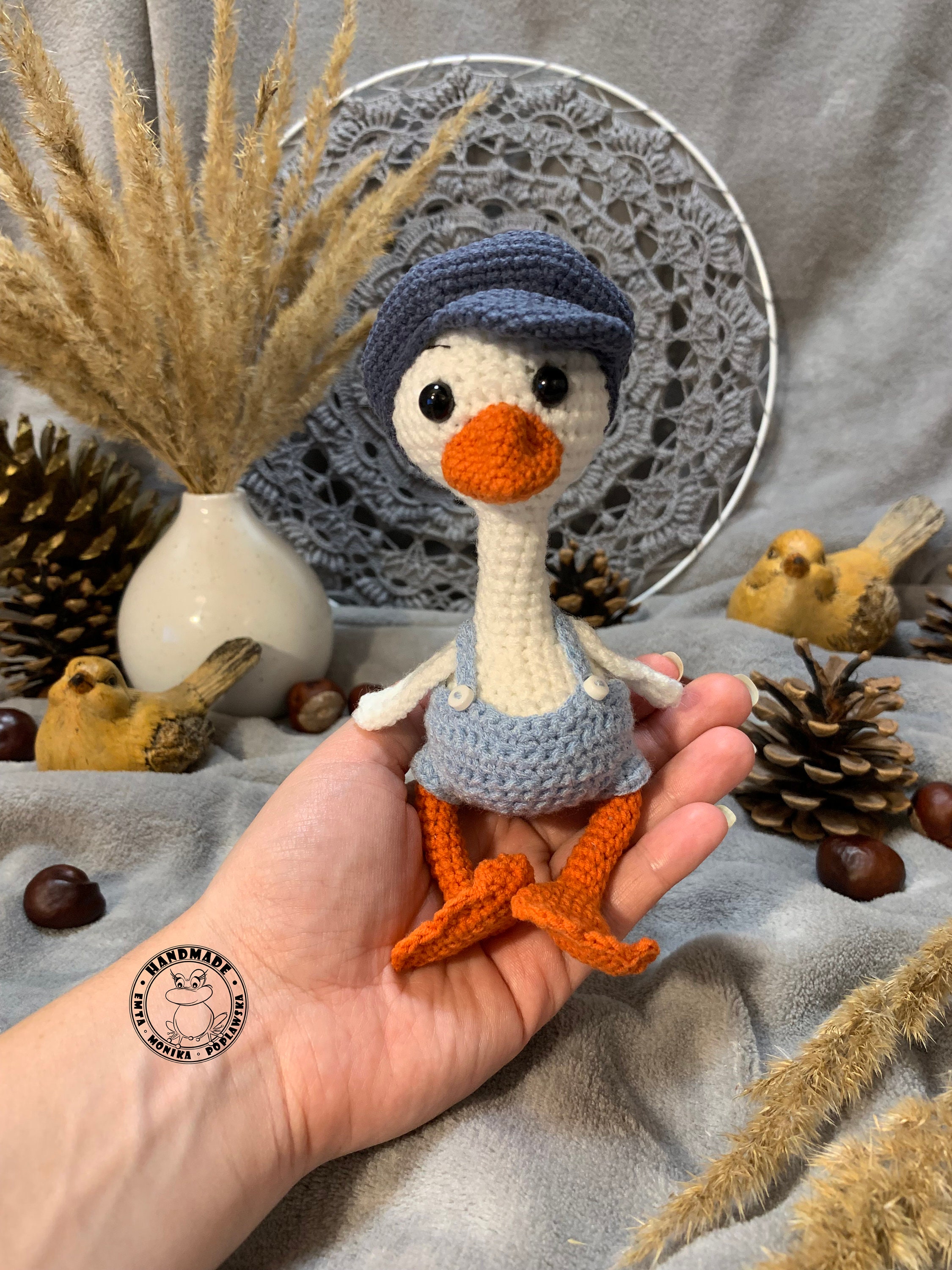 LITTLE COUPLE of GEESE Crochet White Goose in Outfit Cute Tiny - Etsy