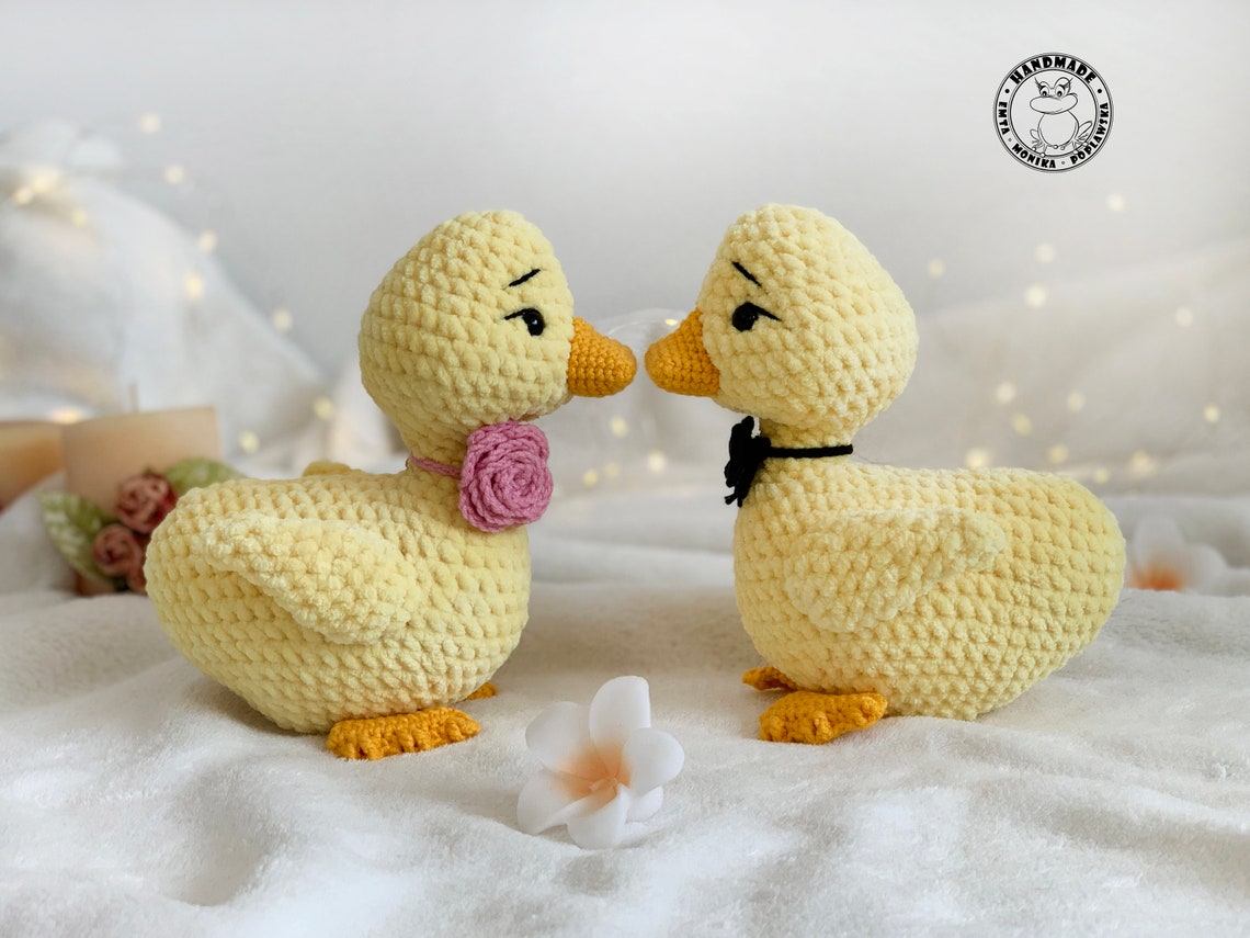 PAIR OF DUCKLINGS Yellow Ducks Crochet Soft Ducks Animal Dolls - Etsy
