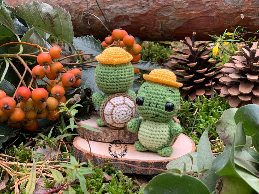 LITTLE TURTLE With Hat Baby Tortoise Sea Turtle Plushie Miniature Cute ...