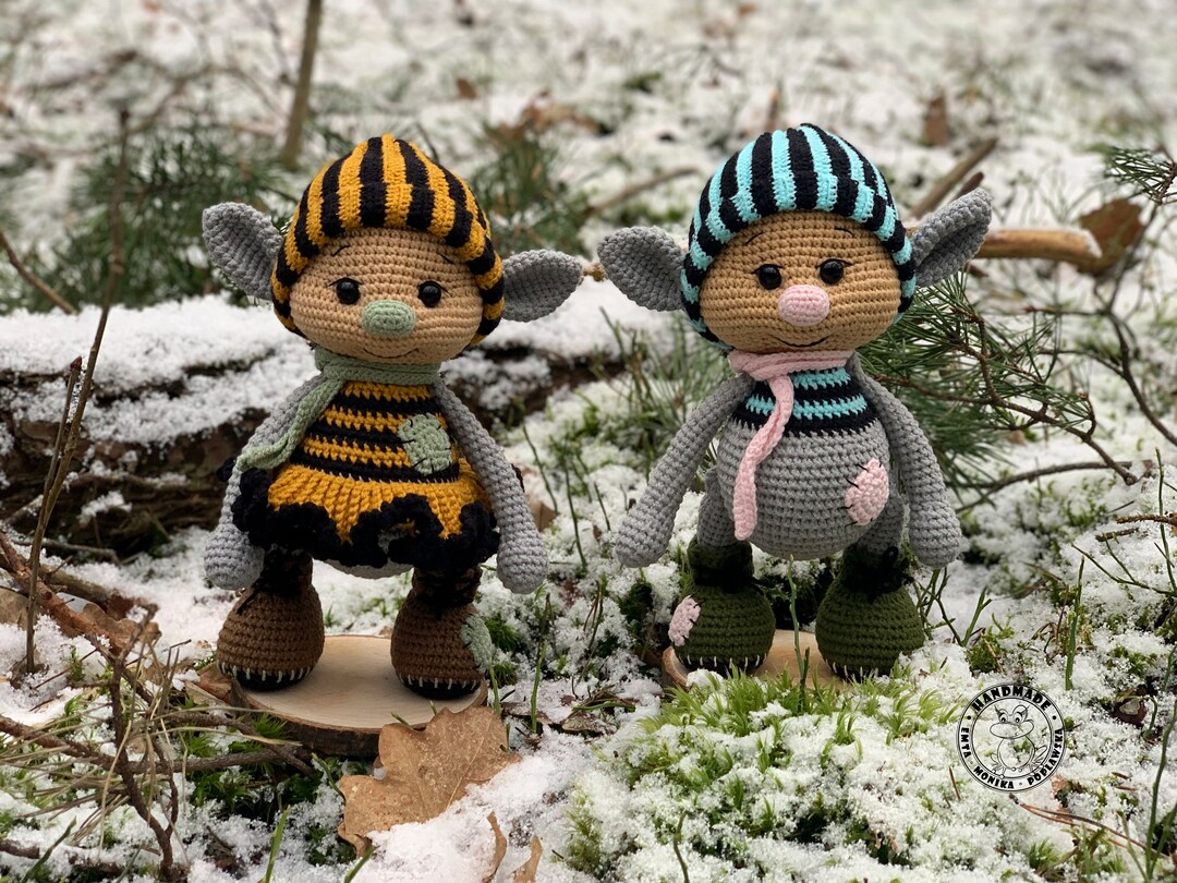 WILMA & WILLY the Snowy Forest Elves Mythical Creatures Amigurumi ...