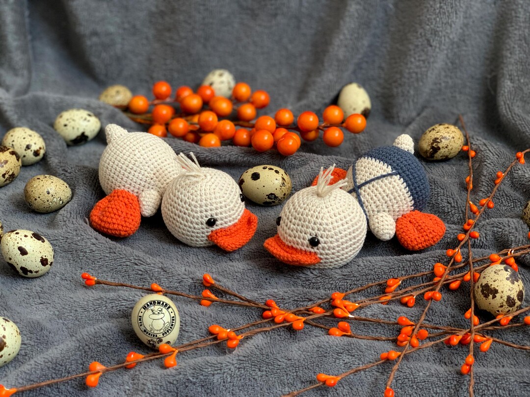 LYING DUCKLING Handmade Crochet Duck Miniature Duck Duck Toy Little ...