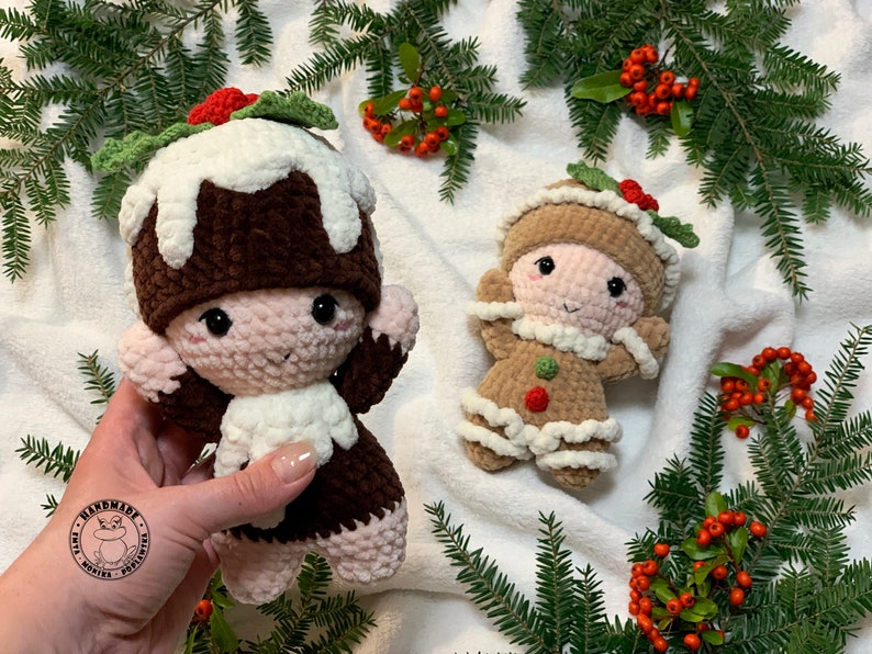 FIGGY & JOLLY Christmas Pudding and Gingerbread Dolls - Etsy
