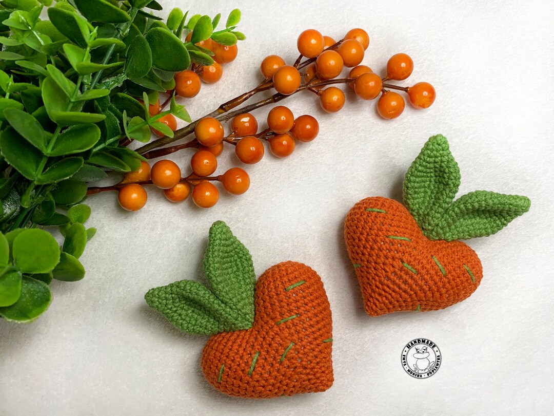 CARROT HEART Heart Inspired by Carrot Handmade Crochet Heart Funny ...