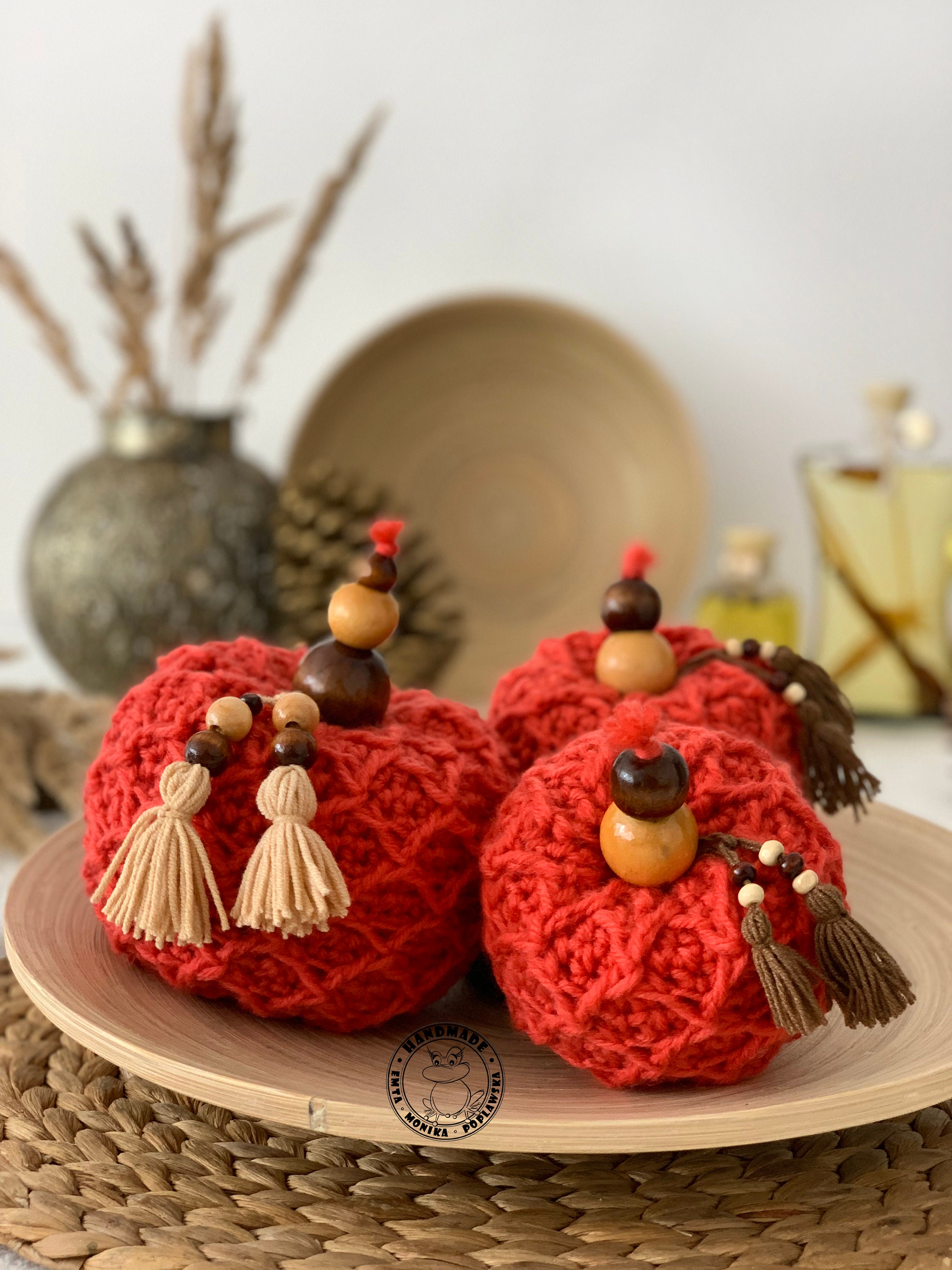 ORANGE BOHO PUMPKINS 3 Piece Pumpkin Set Crochet Pumpkins - Etsy