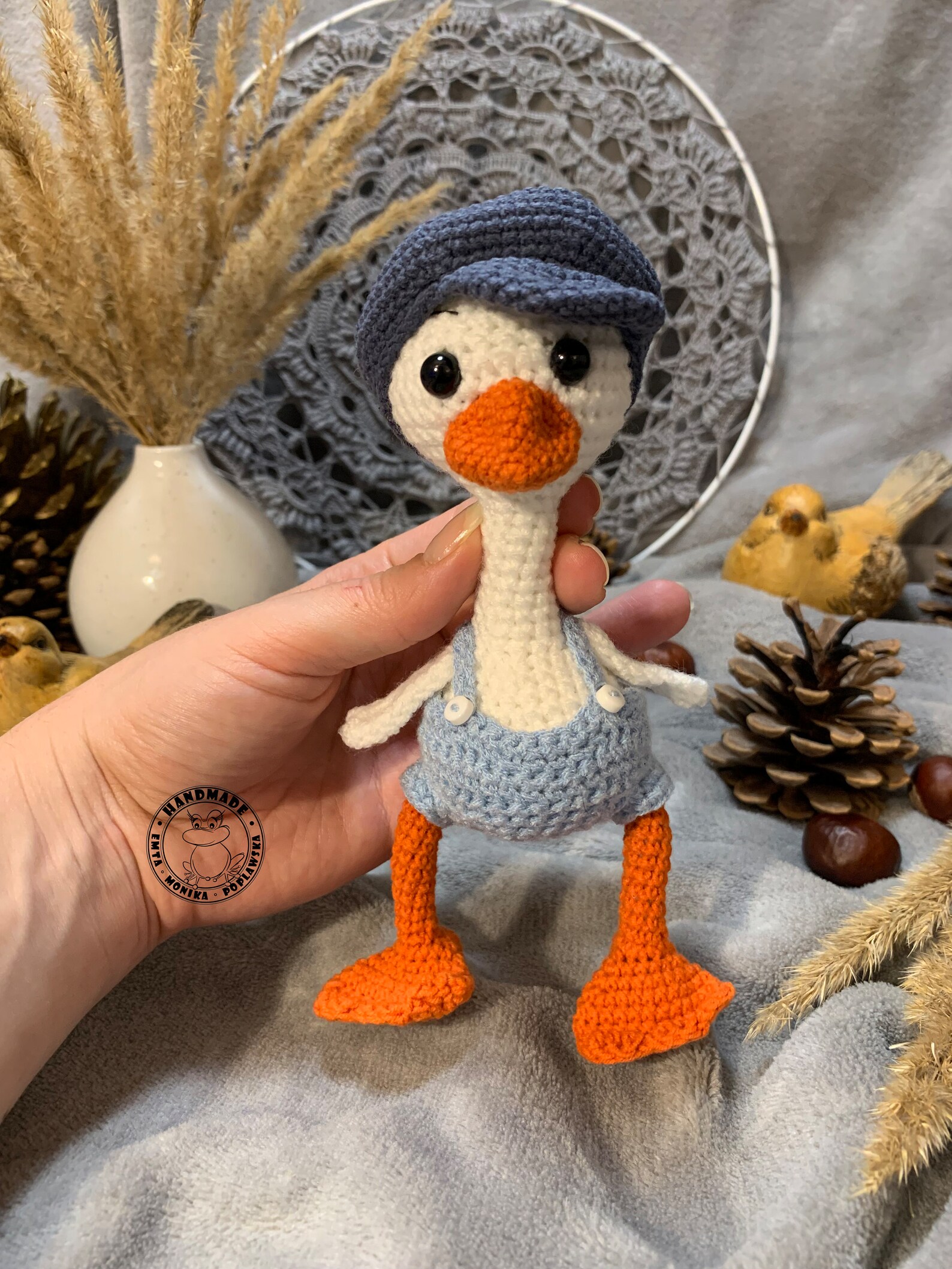 LITTLE COUPLE of GEESE Crochet White Goose in Outfit Cute Tiny - Etsy
