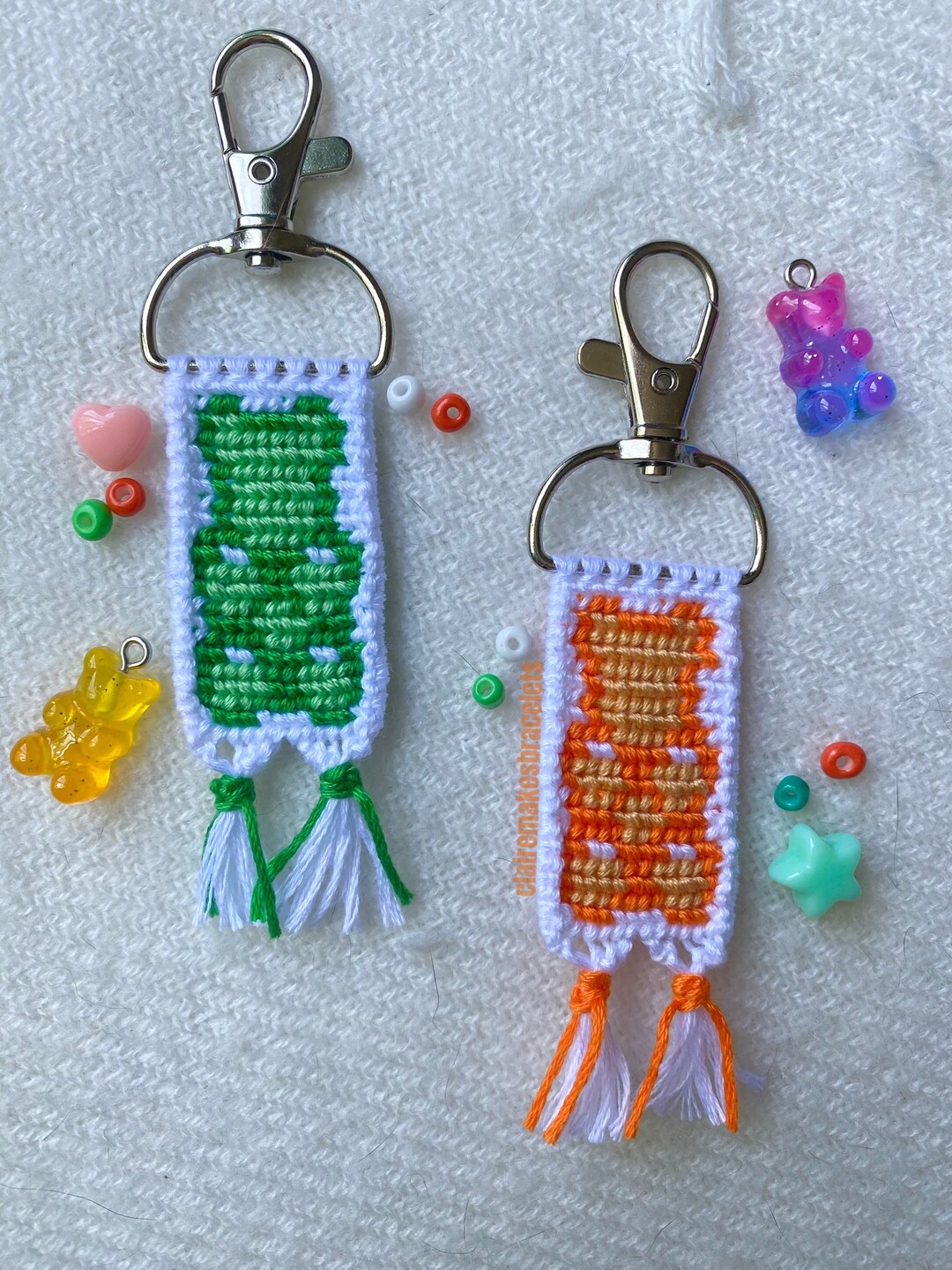 Gummy Bear Haribo Inspired Handmade Knotted Keychains - Etsy