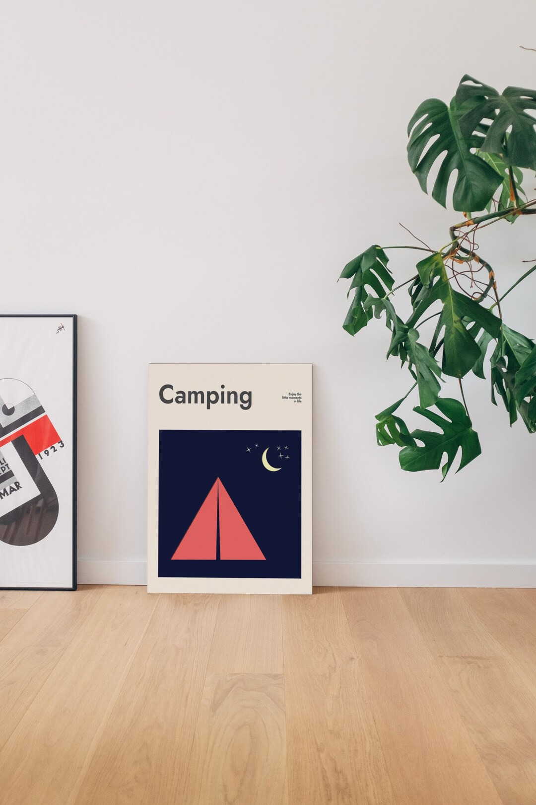 Camping Art Print, Wild Camping, Retro Mid-century Modern Poster ...
