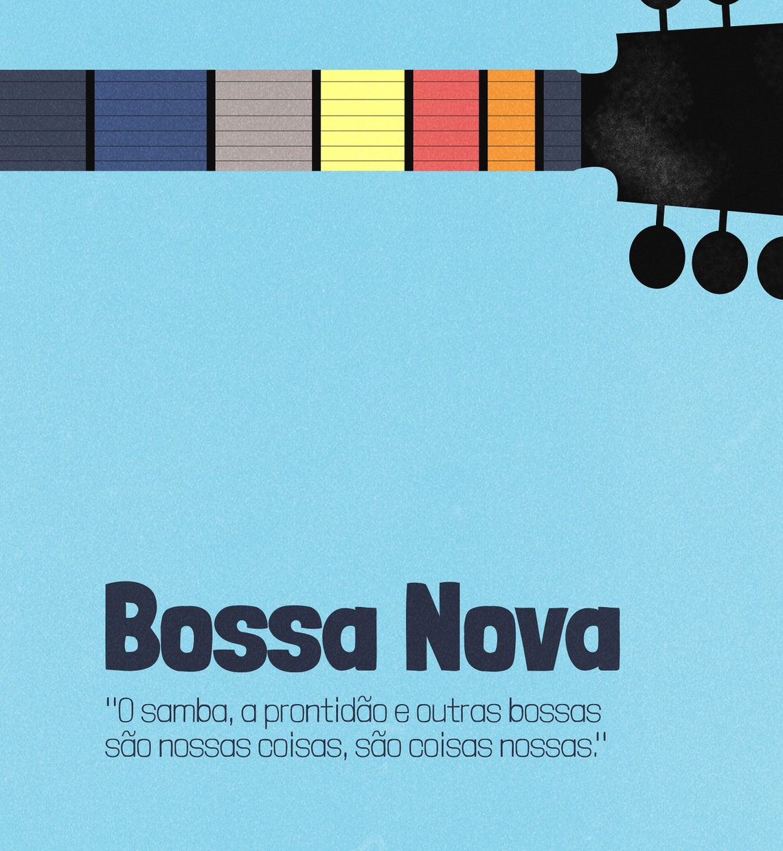 Bossa Nova Poster, Brazil Art, Jazz Print, Music Poster, Guitar Wall ...
