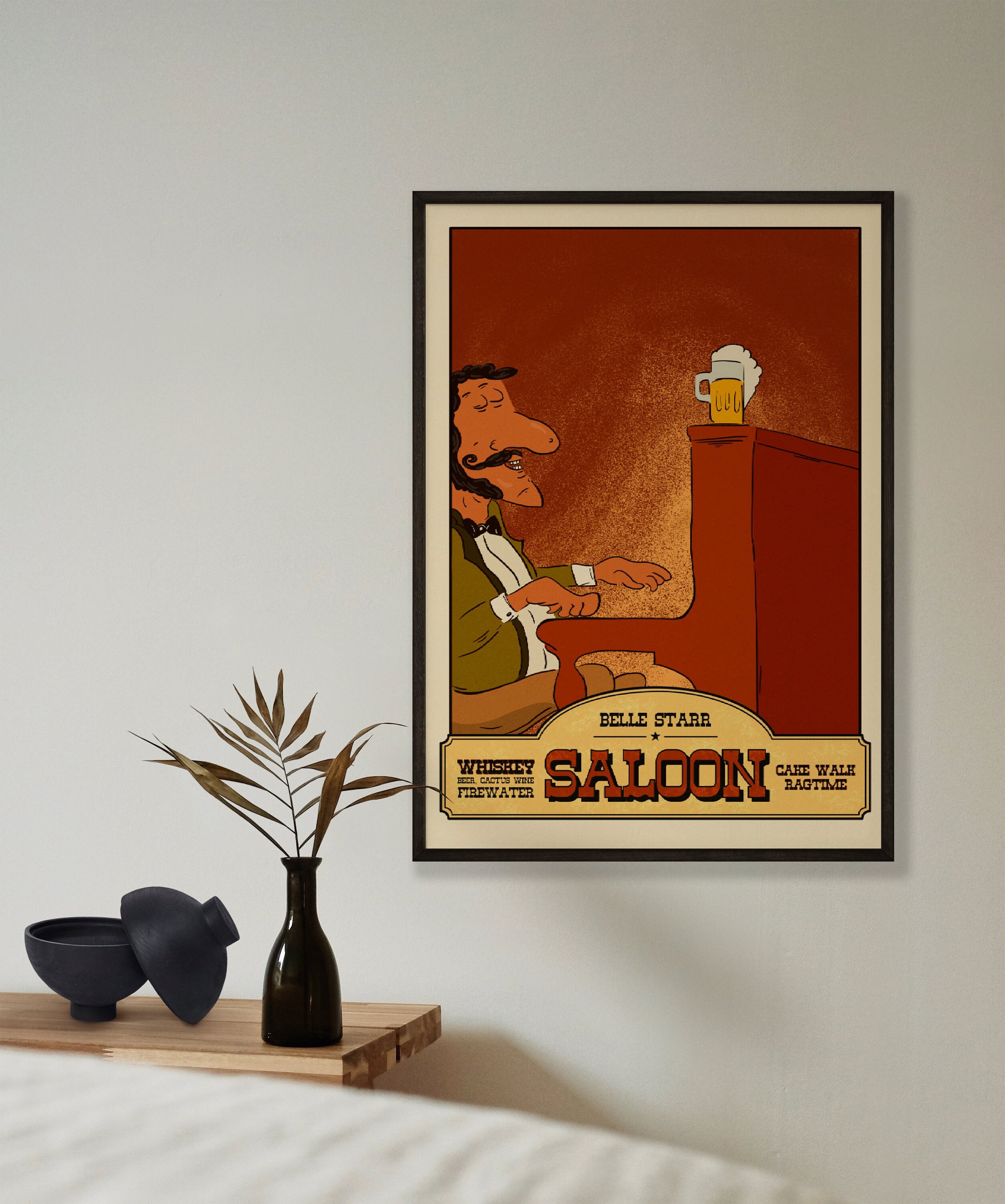 Western Poster, Country Music Art, Piano Poster, Bar Decor, Wall Art - Etsy