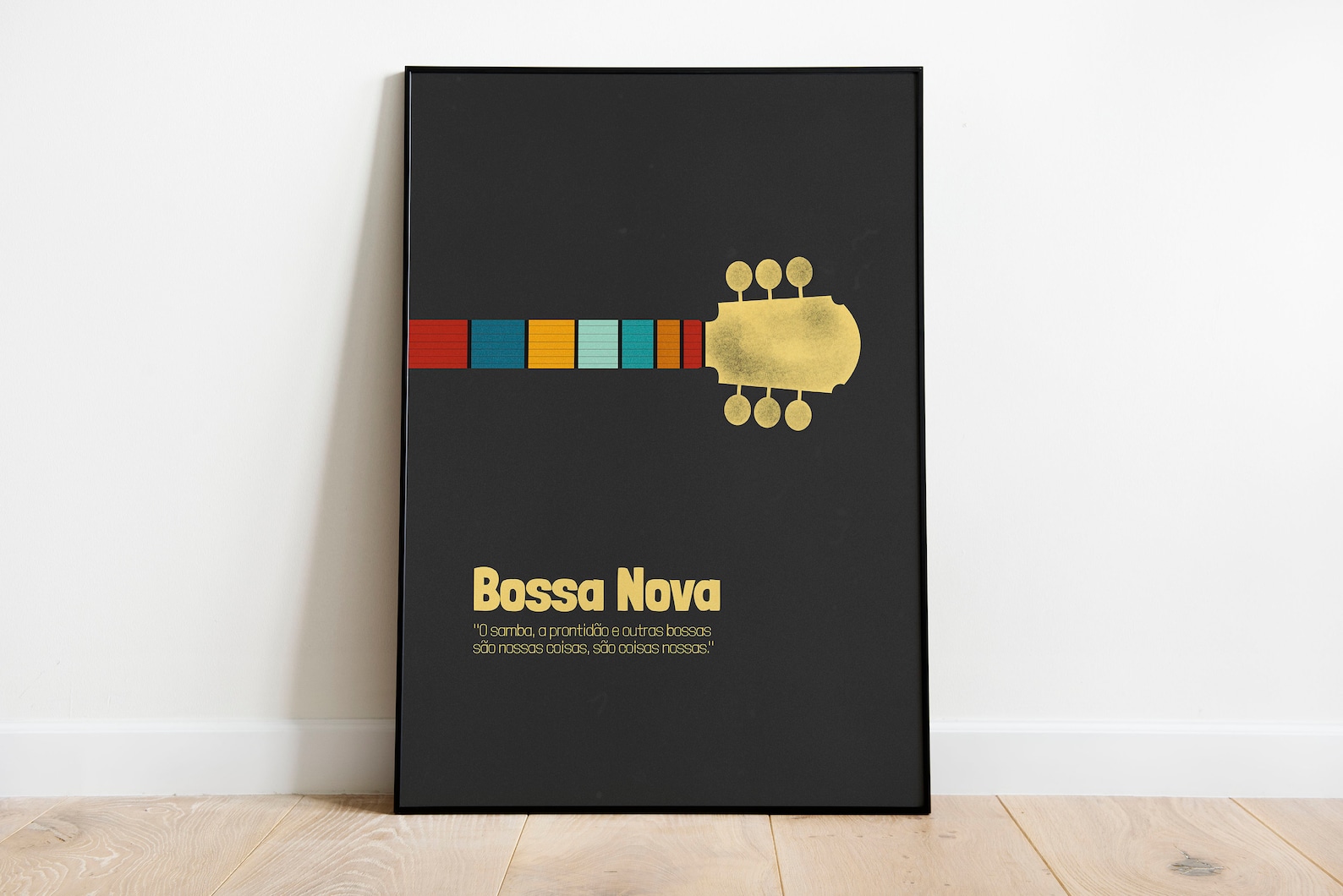Bossa Nova, Guitar Print, Retro Vintage Poster, Brazil Art, Gift for ...