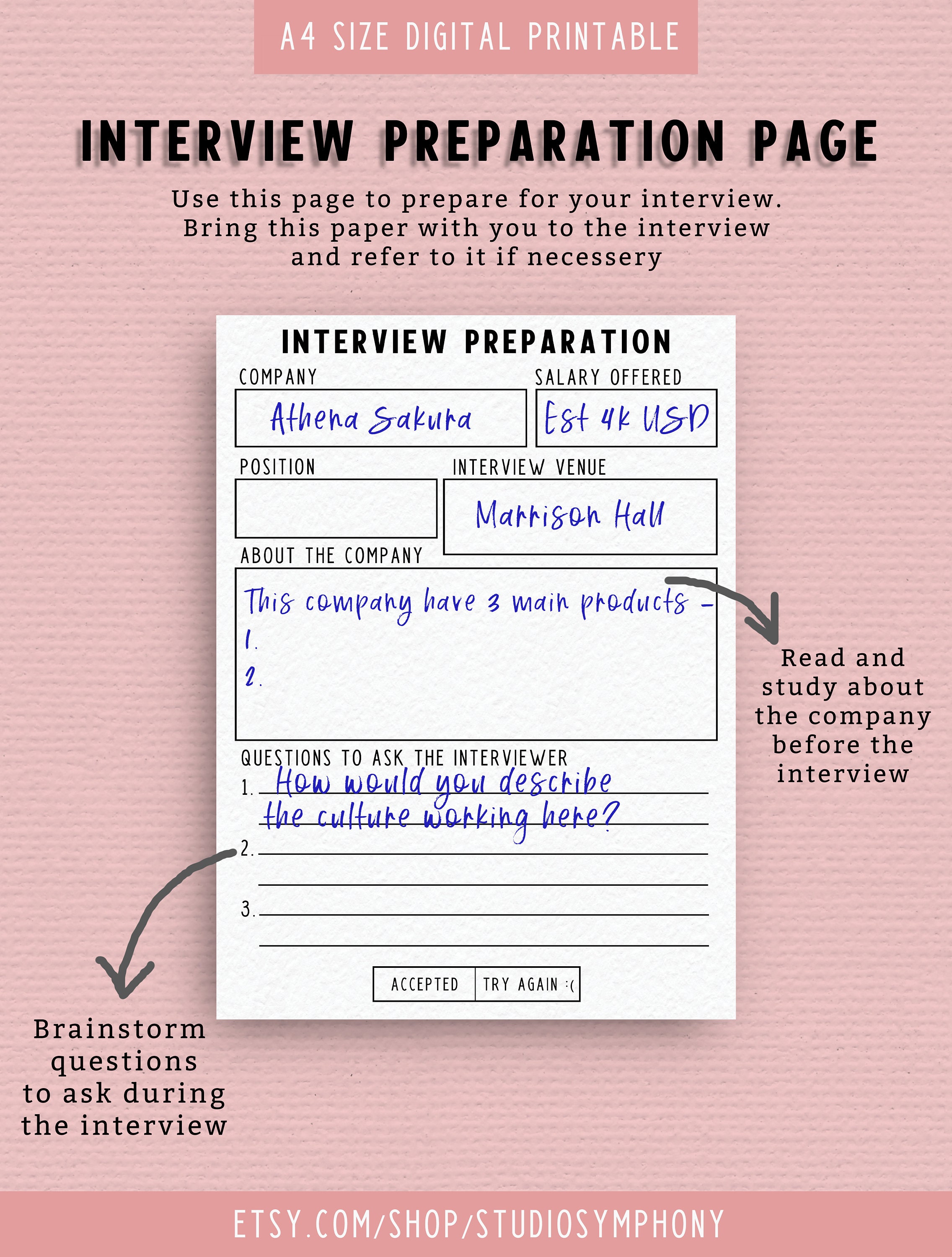 Job Application Tracker Digital Printable | Job Hunting Printable ...