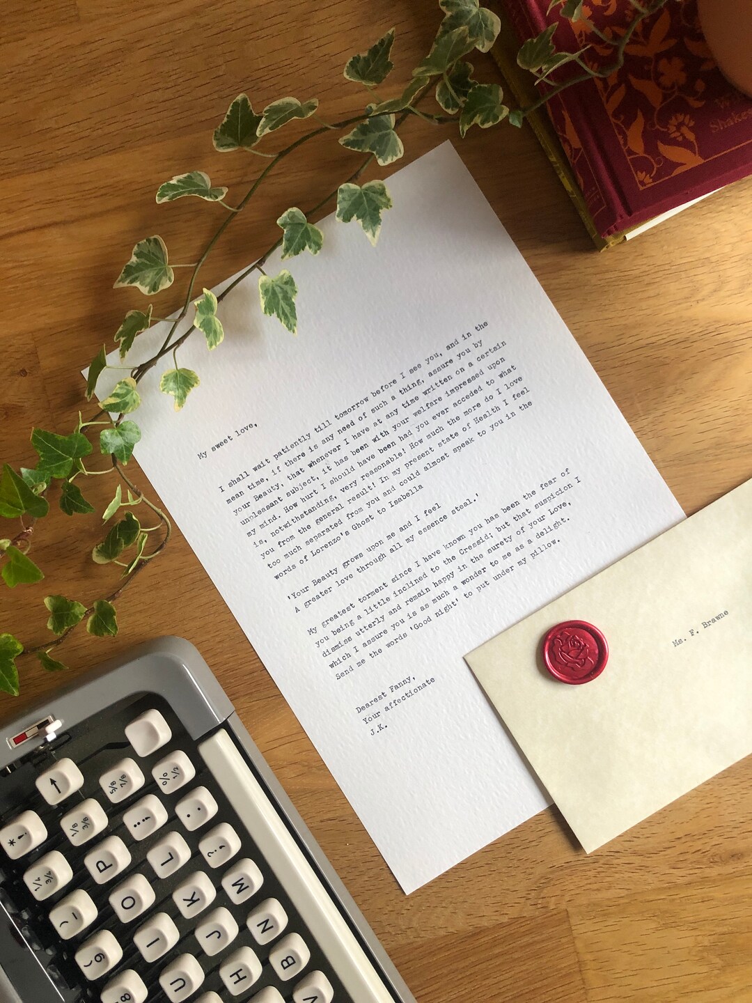 Typewriter Love Letter - Etsy UK