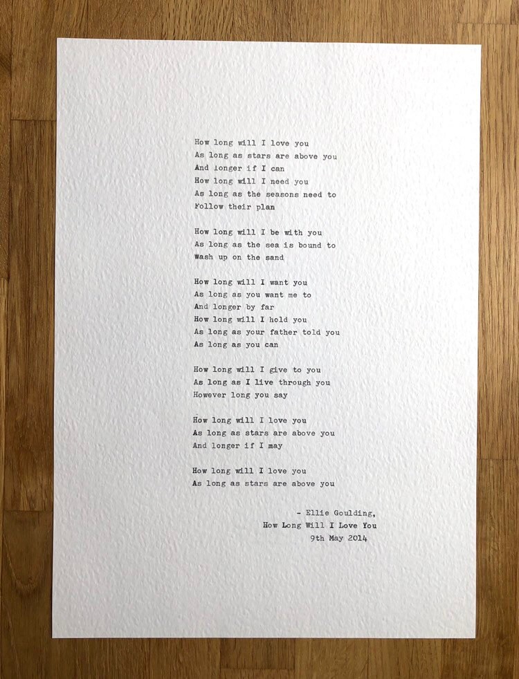 A4 Personalised Typewriter Print - Etsy UK