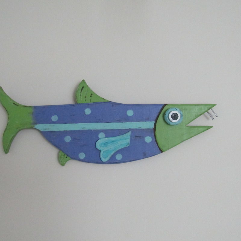 Painted Wood Fish - Etsy