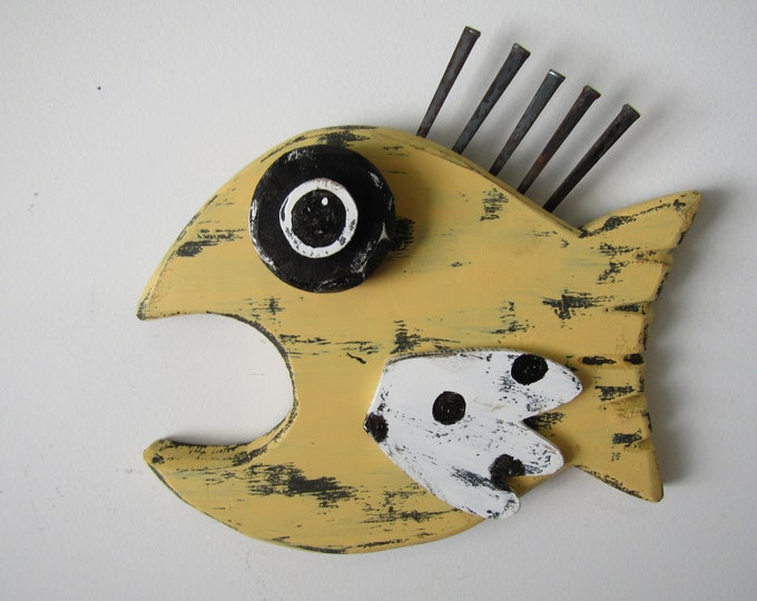 Fish Art, Painted Fish Art, Wood Fish Wall Hanging, Fish Decor, Fish ...