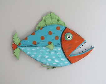 5 Square Colorful Fish ART Tile Ceramic Tile / Bright Glazed ...