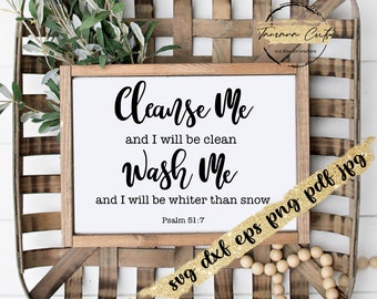 Cleanse Me and I Will Be Clean Wash Me and I Will Be Whiter | Etsy