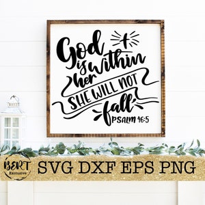 God is Within Her She Will Not Fall Svg Bible Verse Quotes - Etsy