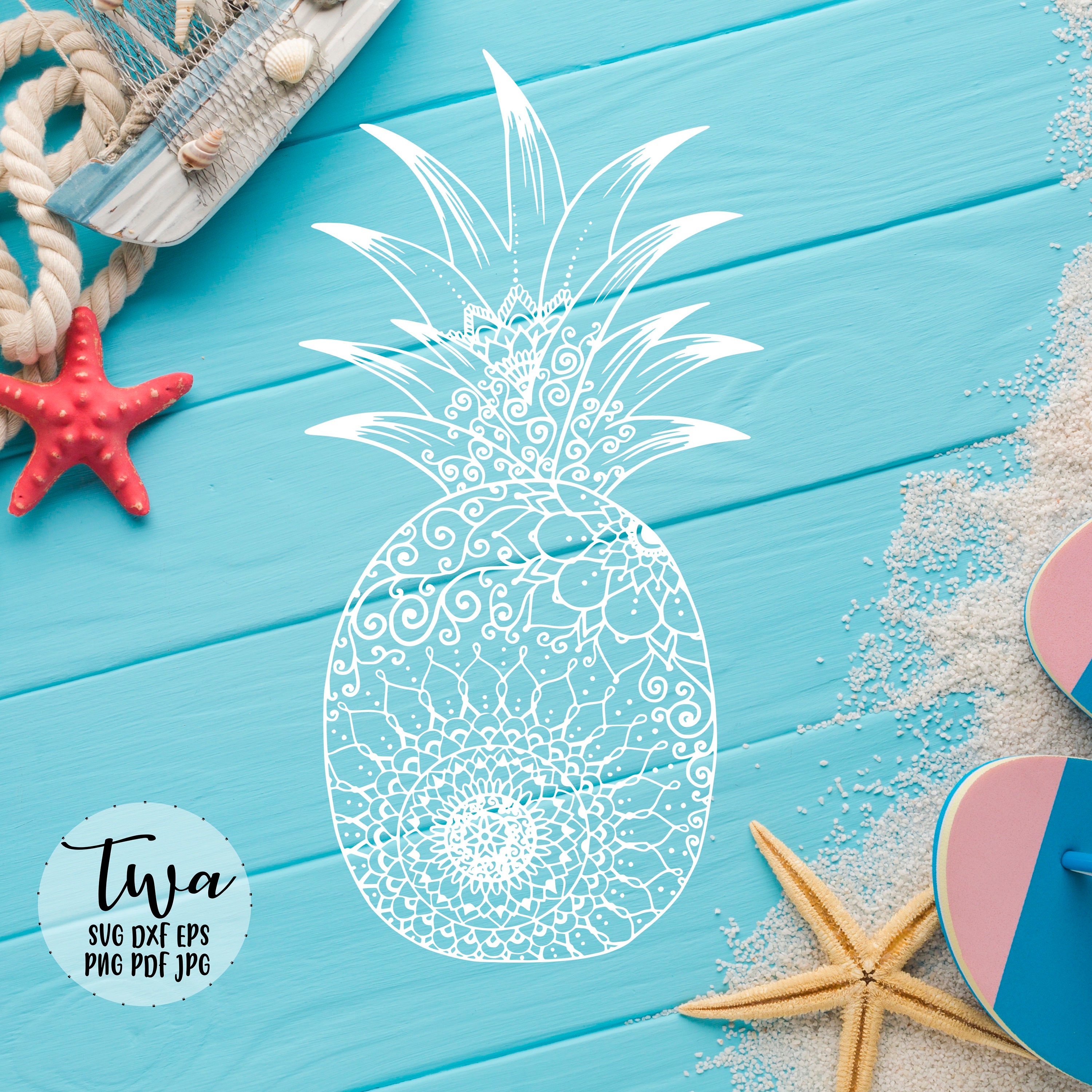 Mandala pineapple svg files for cricut summer mandala svg | Etsy