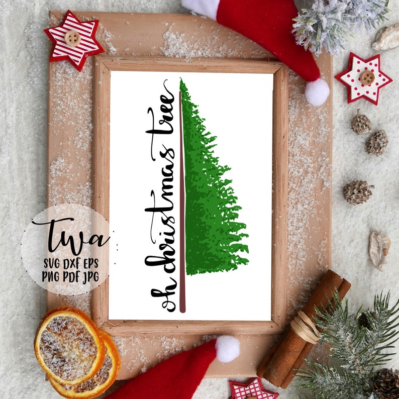 Oh Christmas tree sign svg Christmas tree printable signs | Etsy