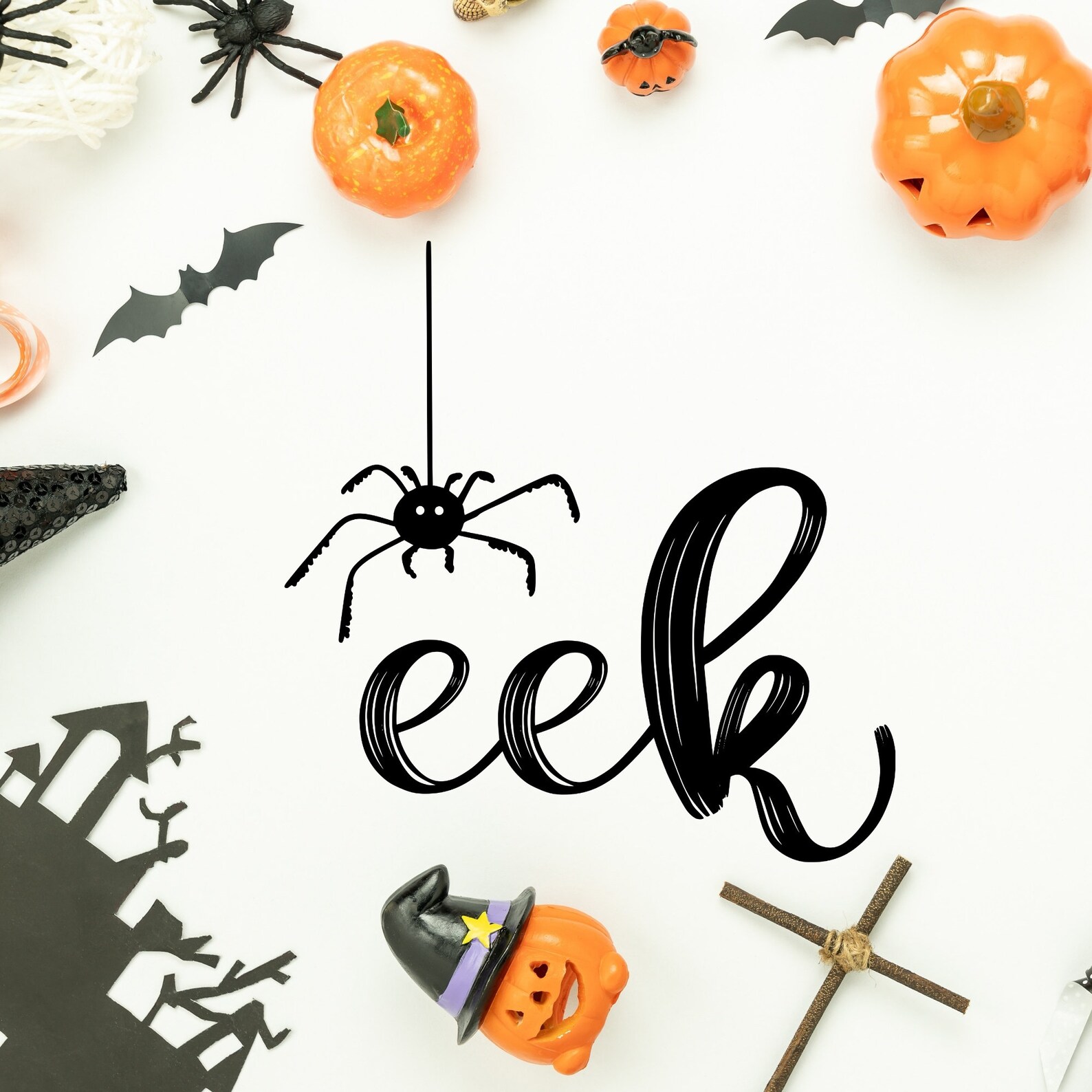 Eek Svg Halloween Sign Svg Spider Web Svg Scary Decor Svg - Etsy
