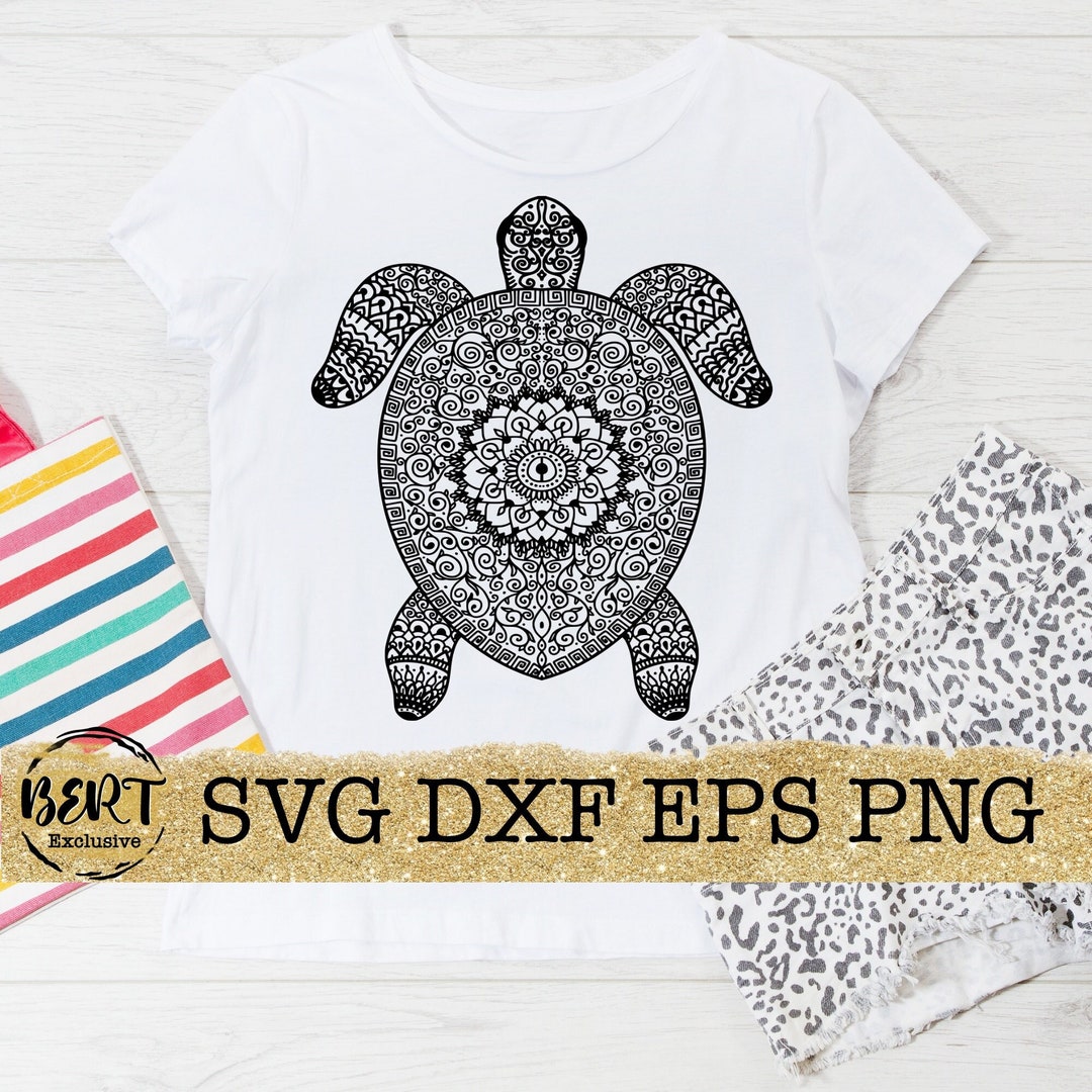 Mandala Turtle Svg Files for Cricut, Turtle Zentangle Svg, Hand Drawn ...