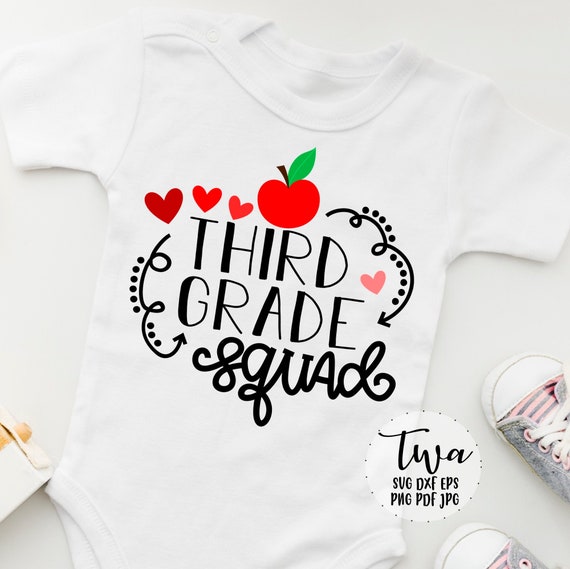 Papercraft Third Grade 3rd Squad Back to School svg Shirt Digital File ...