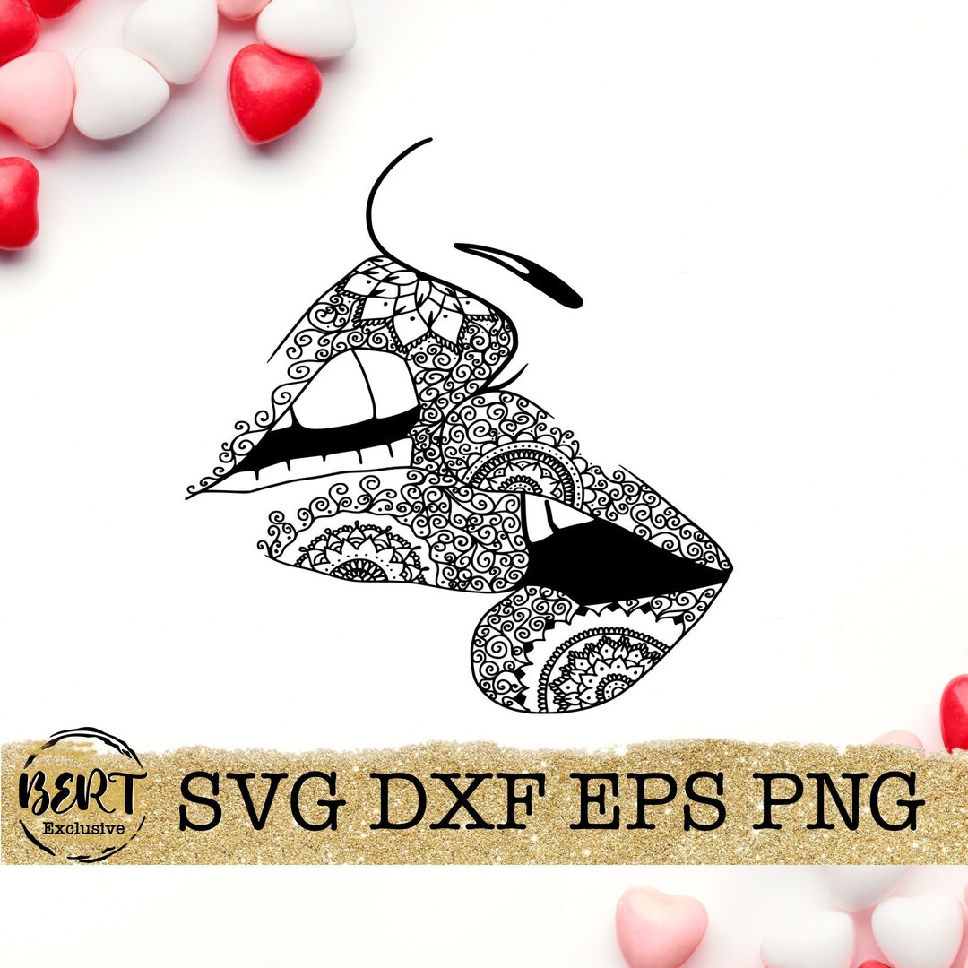 Mandala Kiss Svg Files for Cricut Mandala Hand Drawn Svg - Etsy