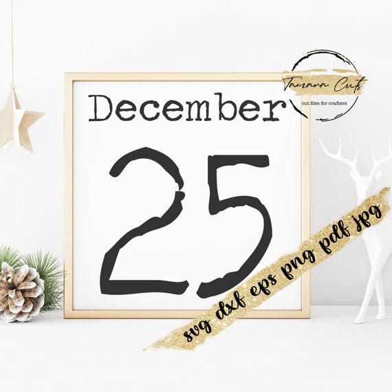 December 25 Svg Christmas Farmhouse Sign Svg Printable - Etsy