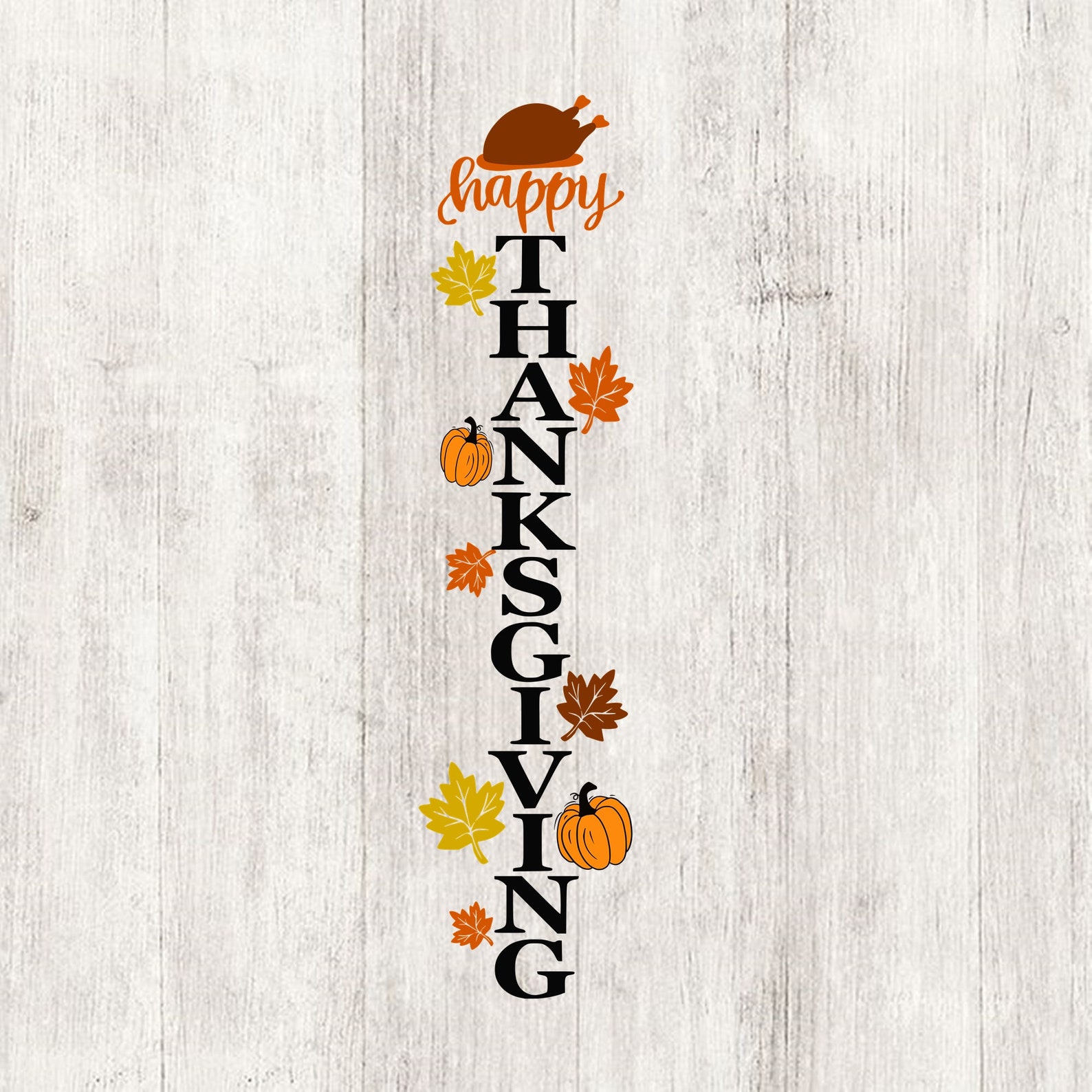 Happy Thanksgiving Vertical Sign Svg Fall Porch Sign Svg - Etsy