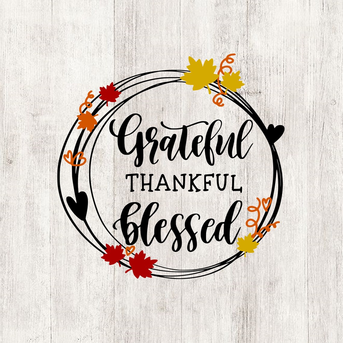 Grateful Thankful Blessed Wreath Svg Thanksgiving Shirt Svg | Etsy