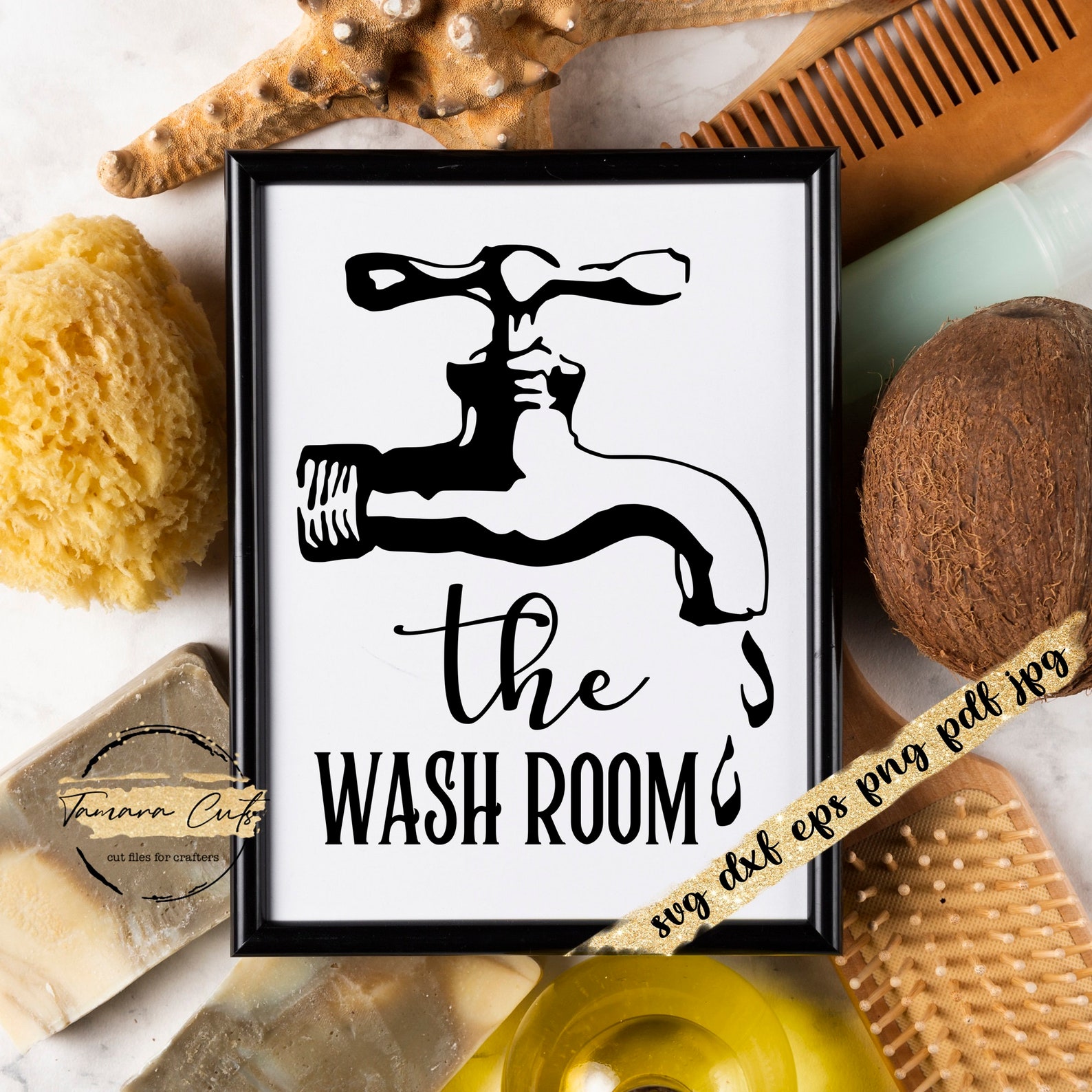 Wash Room Sign Svg Bathroom Svg Files for Cricut Faucet Svg - Etsy