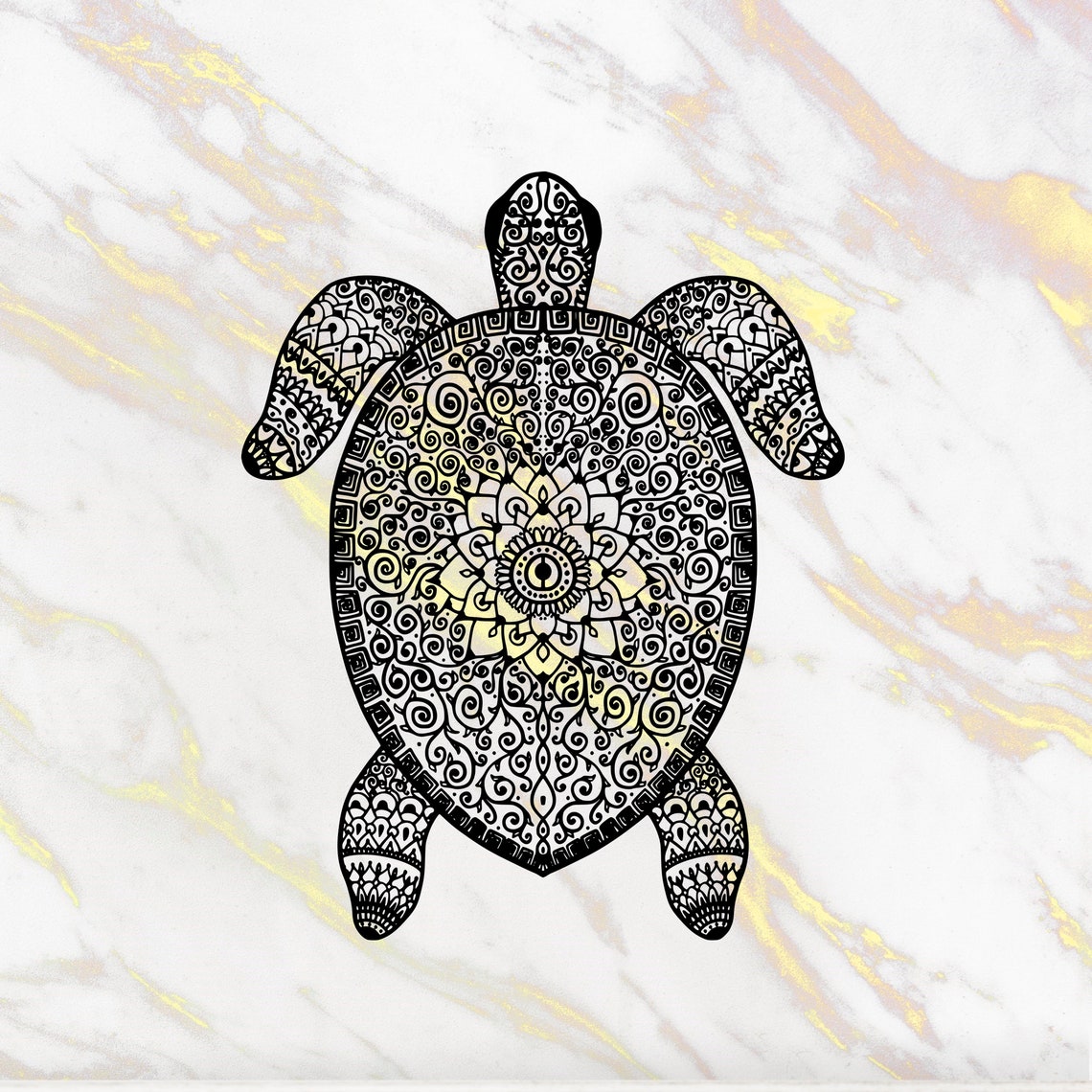 Mandala turtle svg files for cricut turtle zentangle svg | Etsy