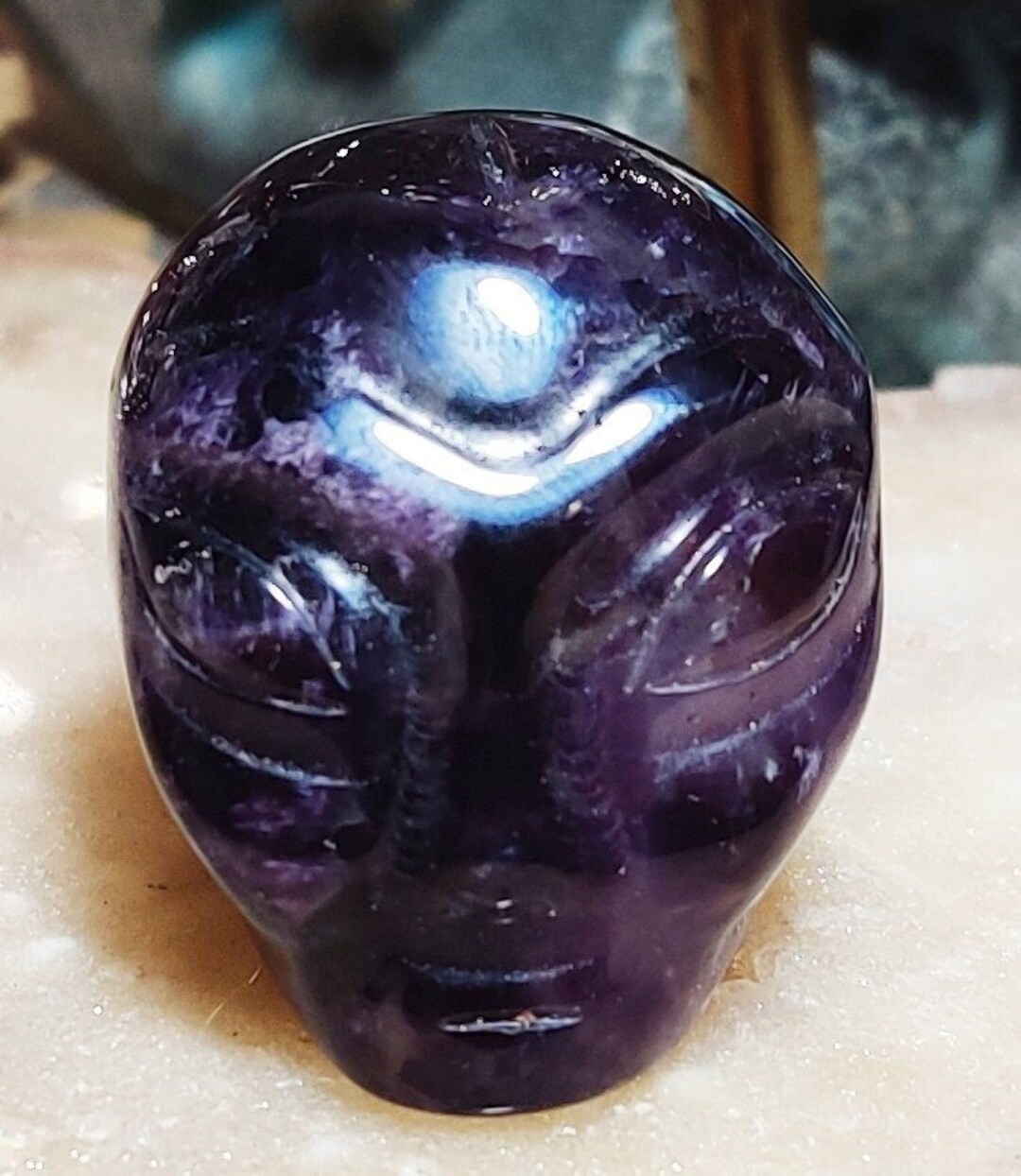 Hand-carved Amethyst Alien Skull 2' - Etsy