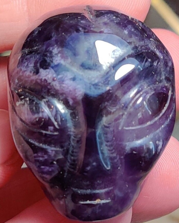 Hand-Carved Amethyst Alien Skull 2' | Etsy