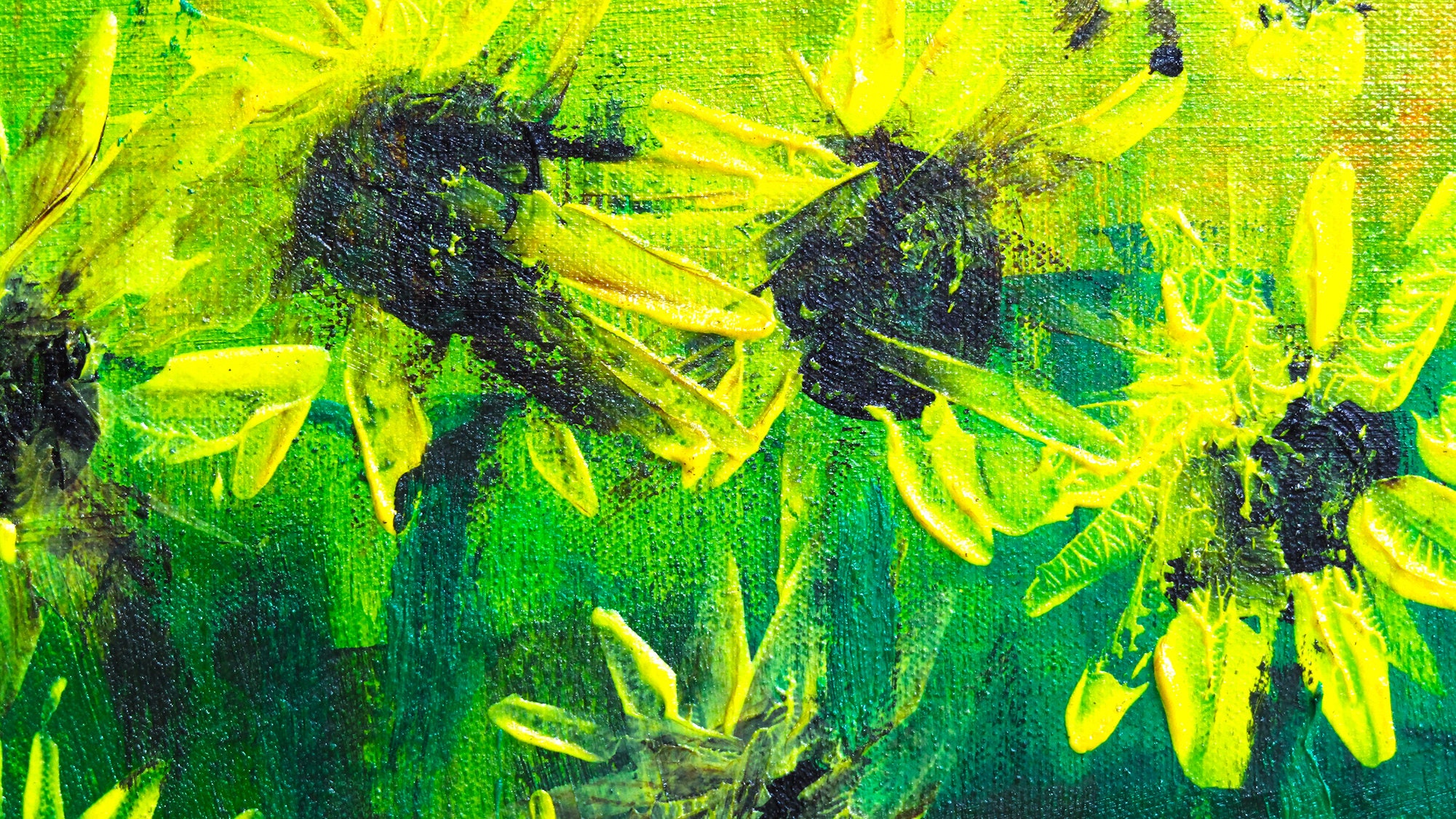 Colorful Abstract Sunflower Art: Vibrant and Imaginative Painting - Etsy