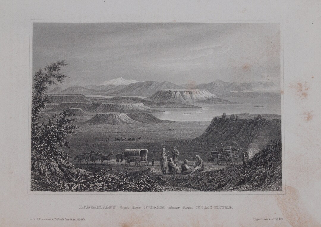 Animated View Red River Texas US 1850 - Etsy