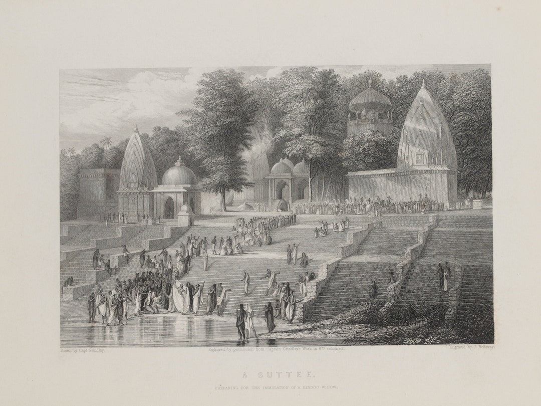 Animated View Suttee Immolation Widow India Ganges River - Etsy