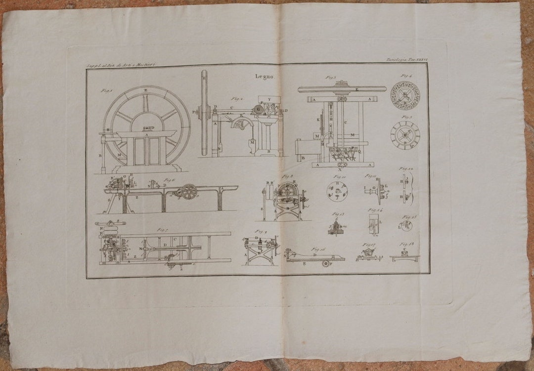 Copper Engraving 1850 Instruments and Tools to Make Wood - Etsy