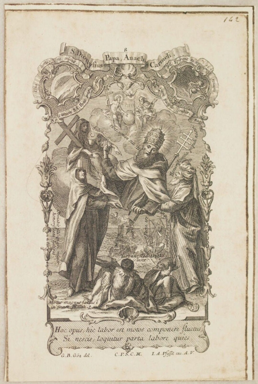 Woodcut Print 18th Century Saint Pope Dionysius Discalced Carmelites ...