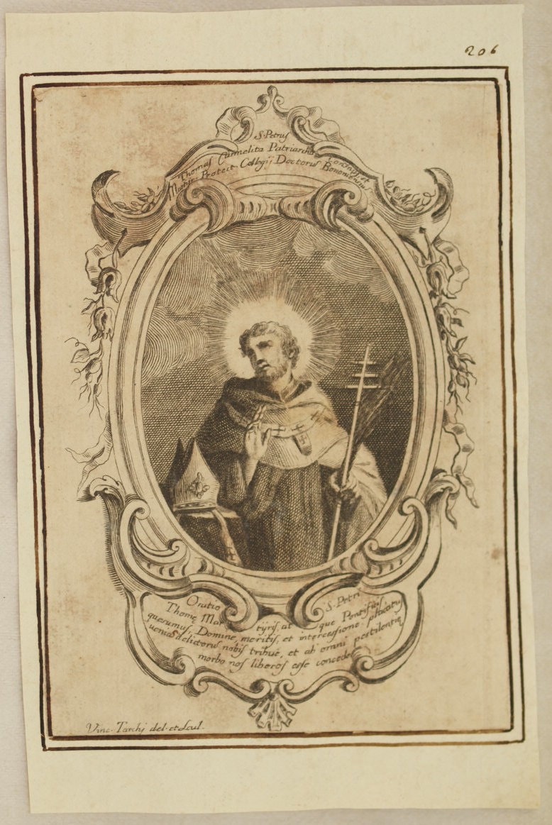 Saint Peter Thomas Woodcut Print 18th Century Discalced - Etsy