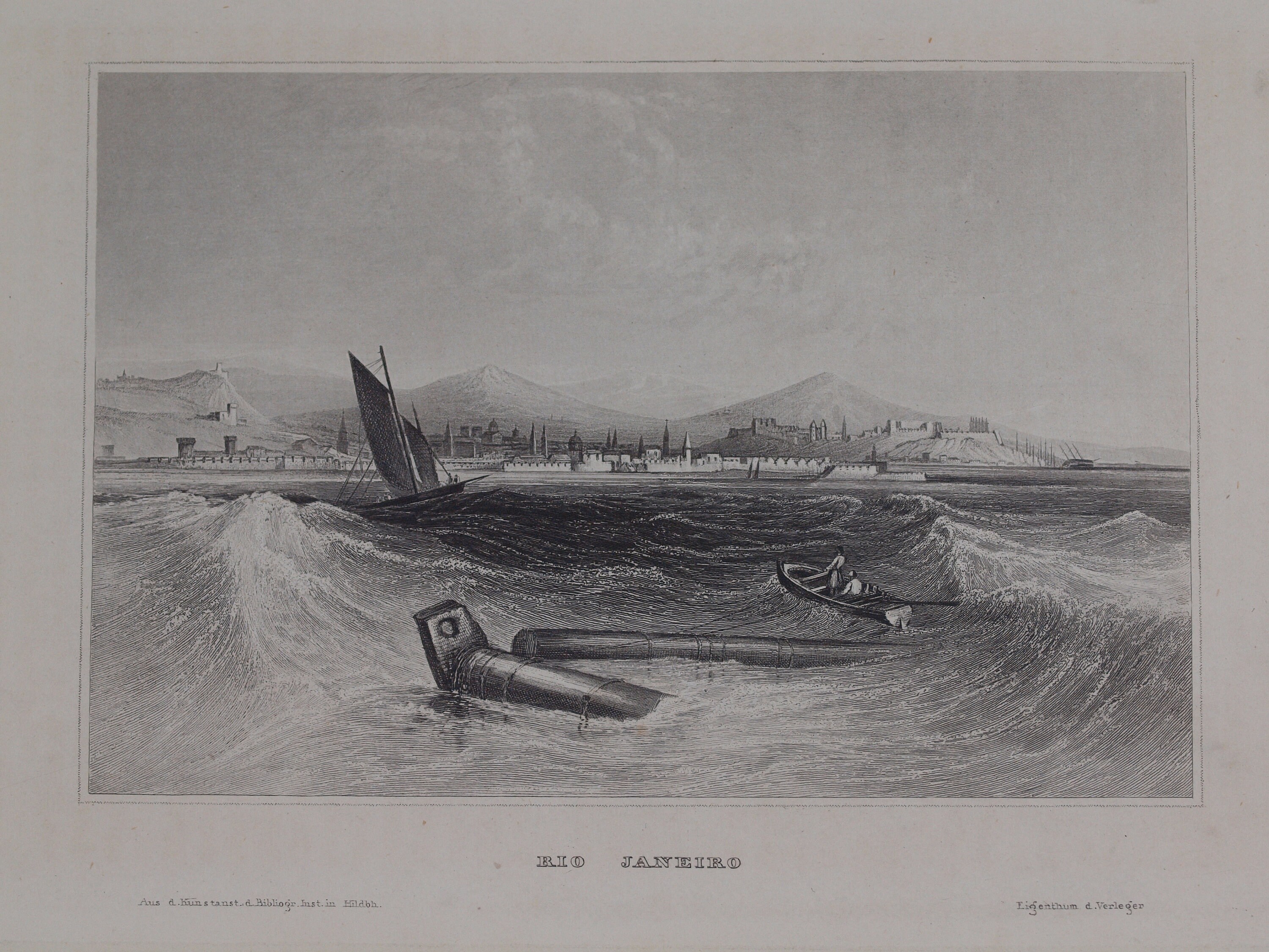 Animated View Rio De Janeiro Brazil 1850 Sea Boats - Etsy