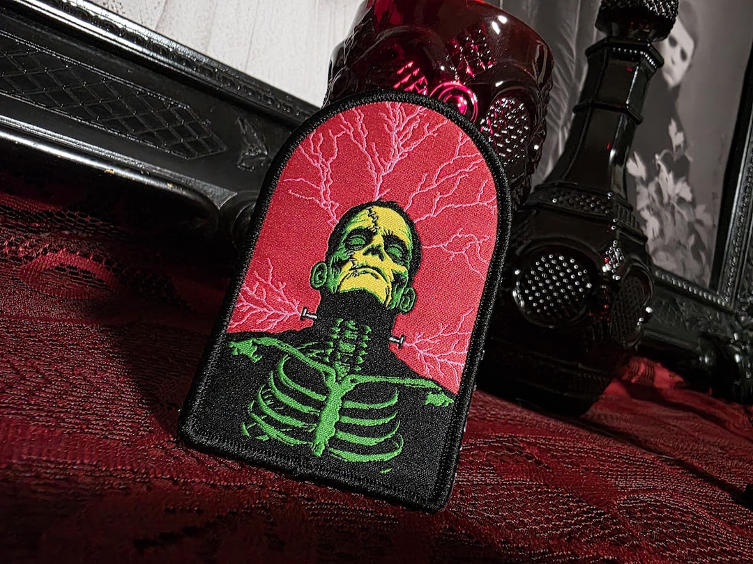 Frankenstein Monster Woven Patch, Horror Movie Iron on Applique - Etsy